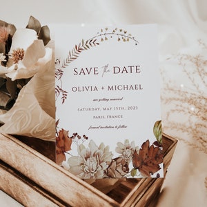 Rustic Fall Save the Date Editable Template, Autumn Save Our Date ...