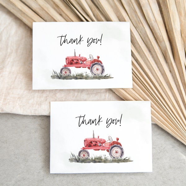 Tractor Theme Thank You Cards - Etsy