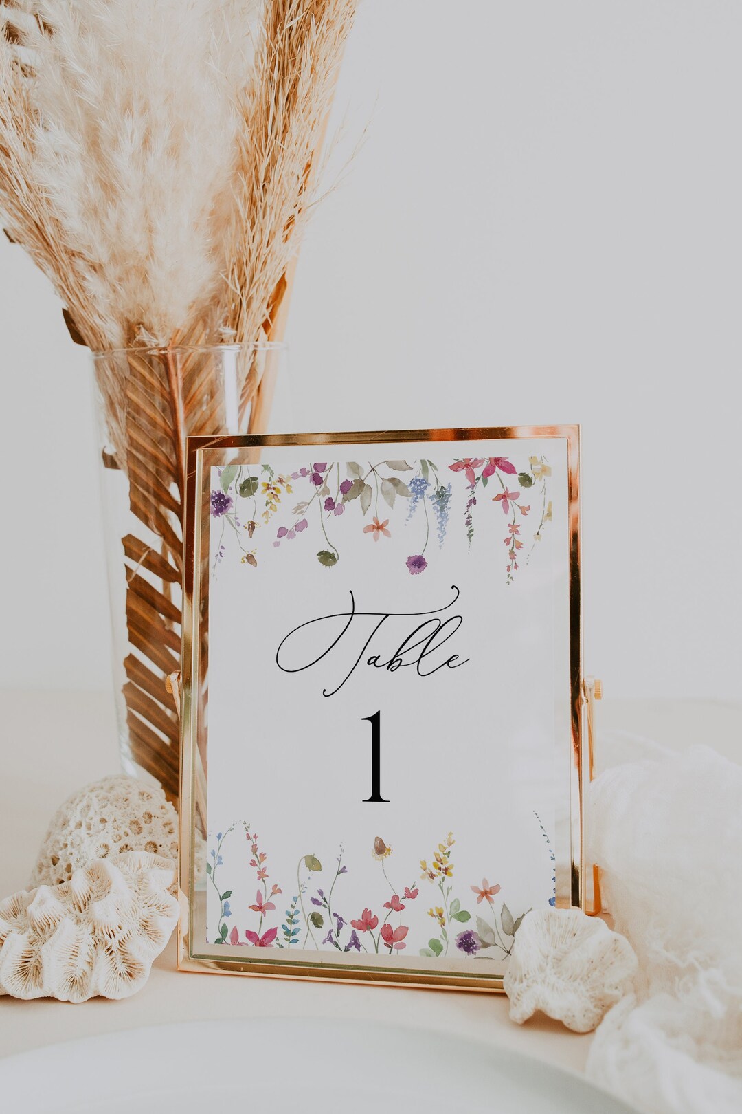 Wildflower Wedding Table Numbers, Summer Spring Wedding Table Sign ...