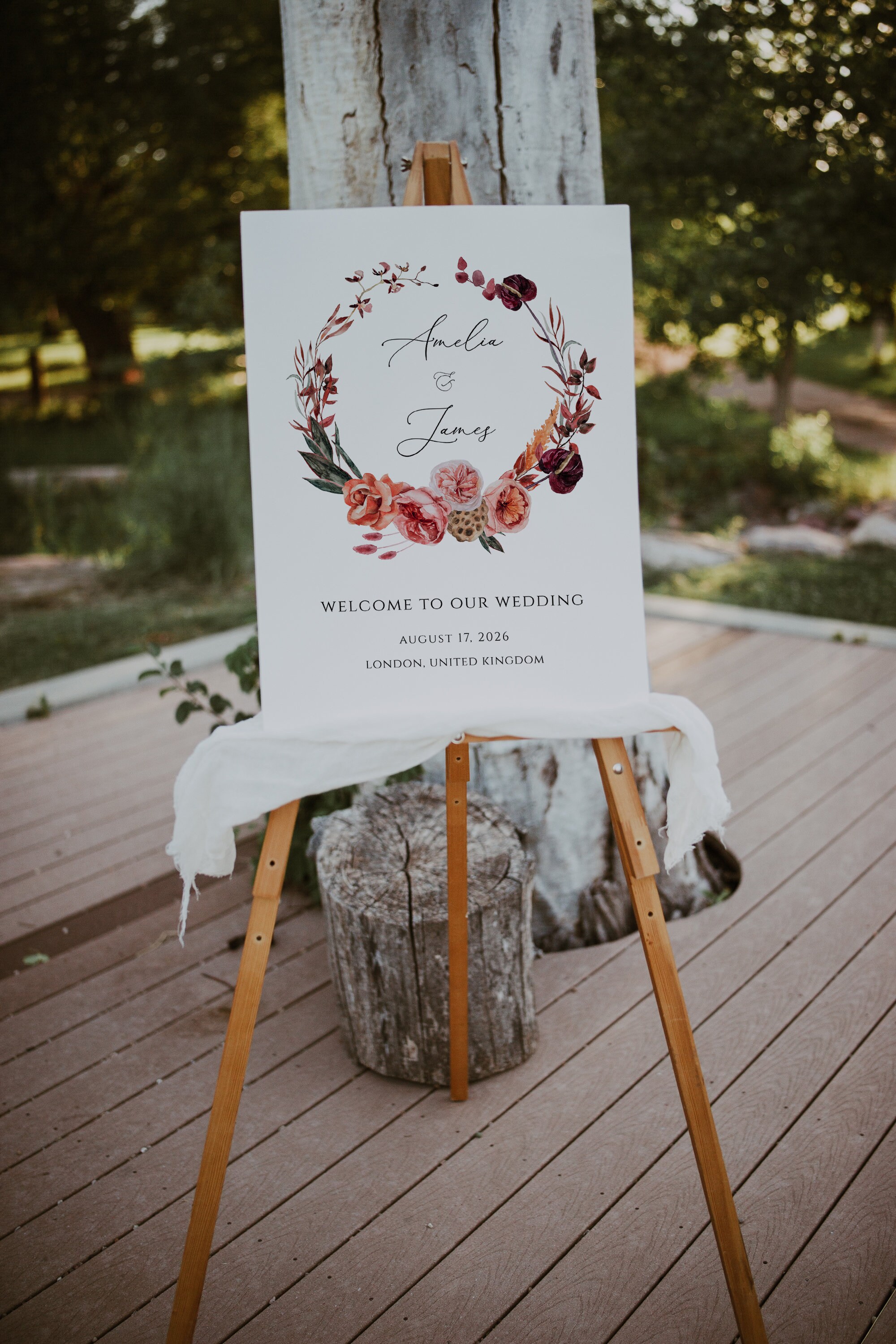 Fall Wedding Welcome Sign Template 3 Sizes Autumn Wedding - Etsy