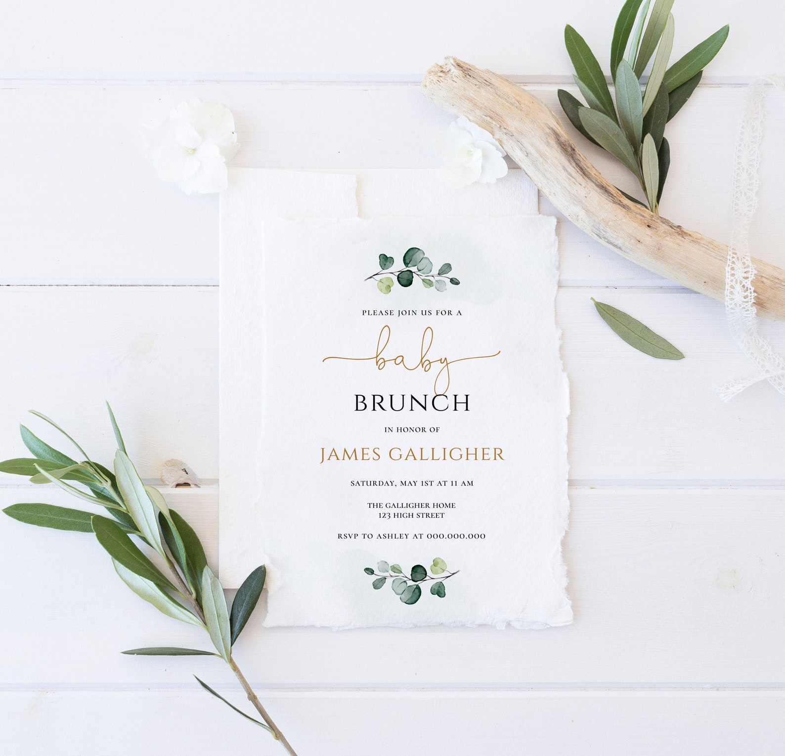 Printable Baby Brunch Invitation, Baby Shower Brunch Invitation ...