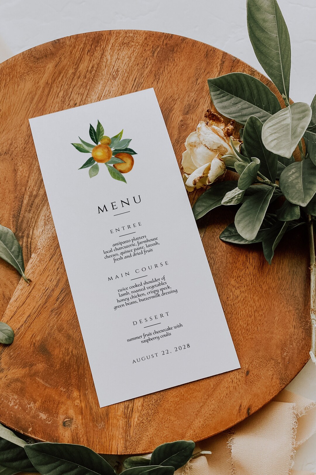 Lemon Wedding Menu Template, Mediterranean Table Decor, Amalfi Tuscan ...