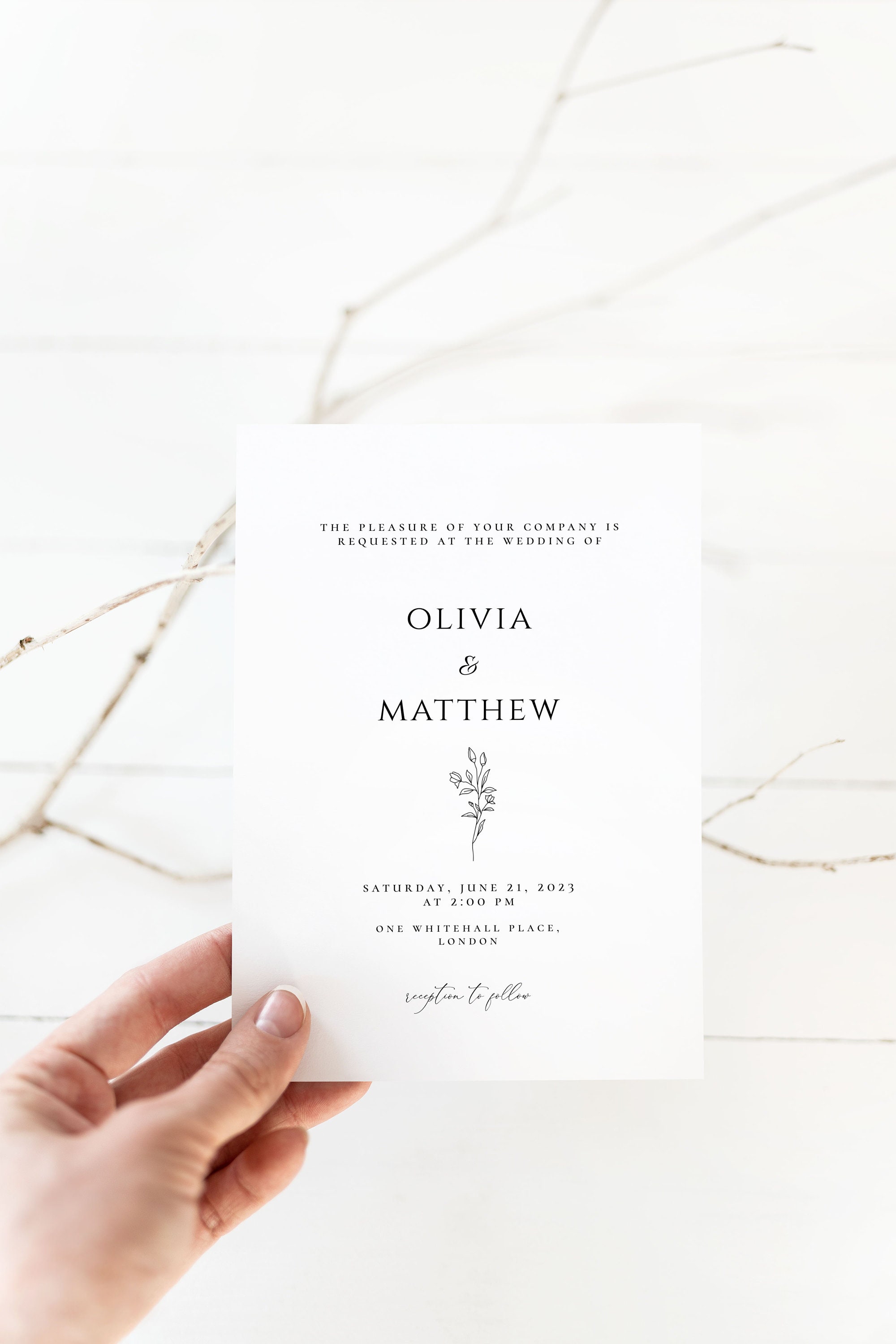 Simple Wedding Invite Modern Minimalist Wedding Invitation - Etsy