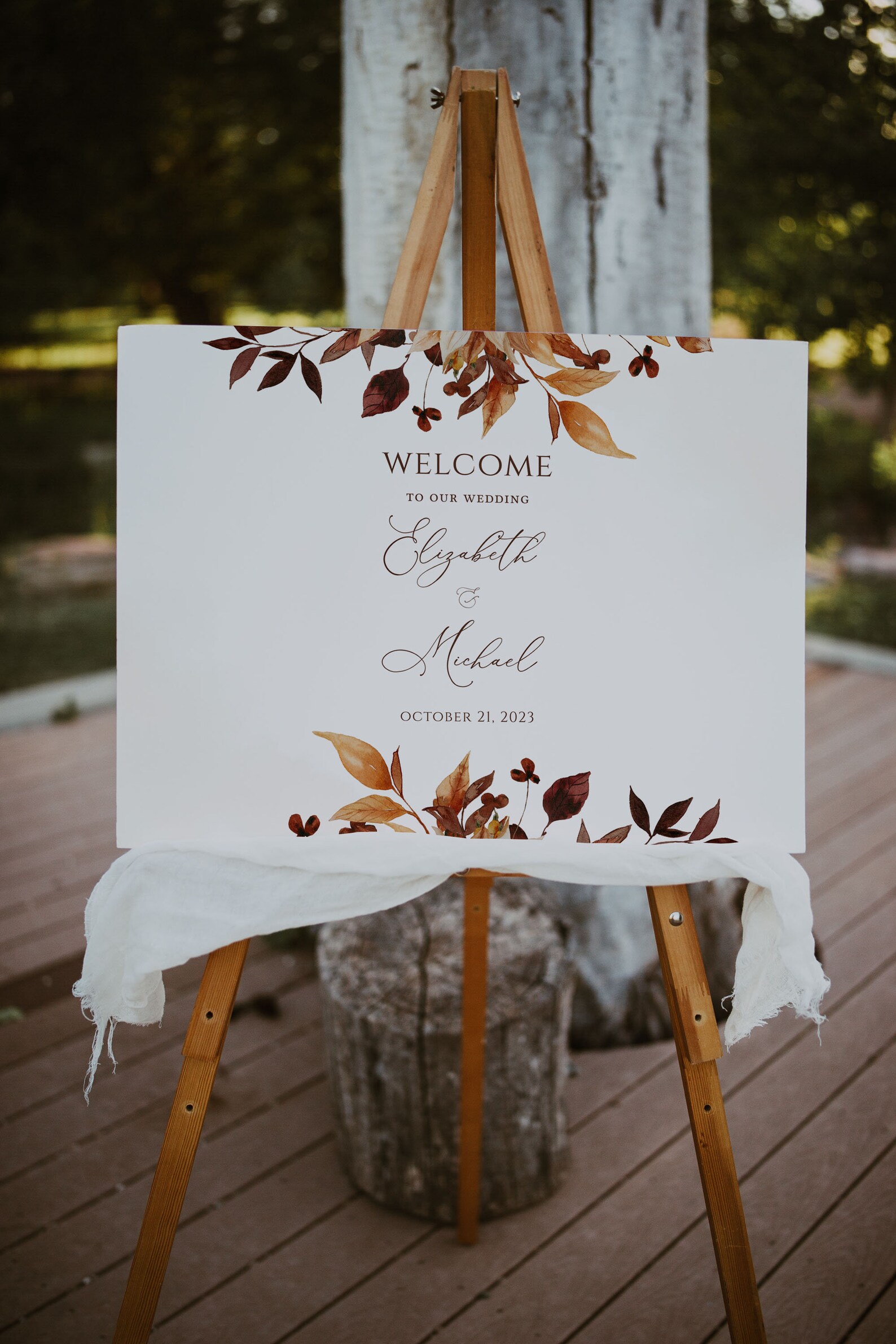 Fall Autumn Wedding Welcome Sign Template 20x16 - Etsy