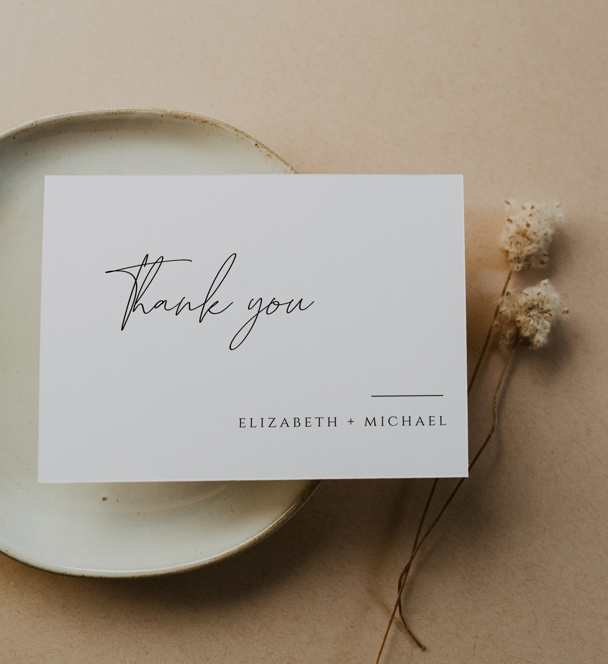 Editable Modern Minimalist Thank You Card Template INSTANT | Etsy