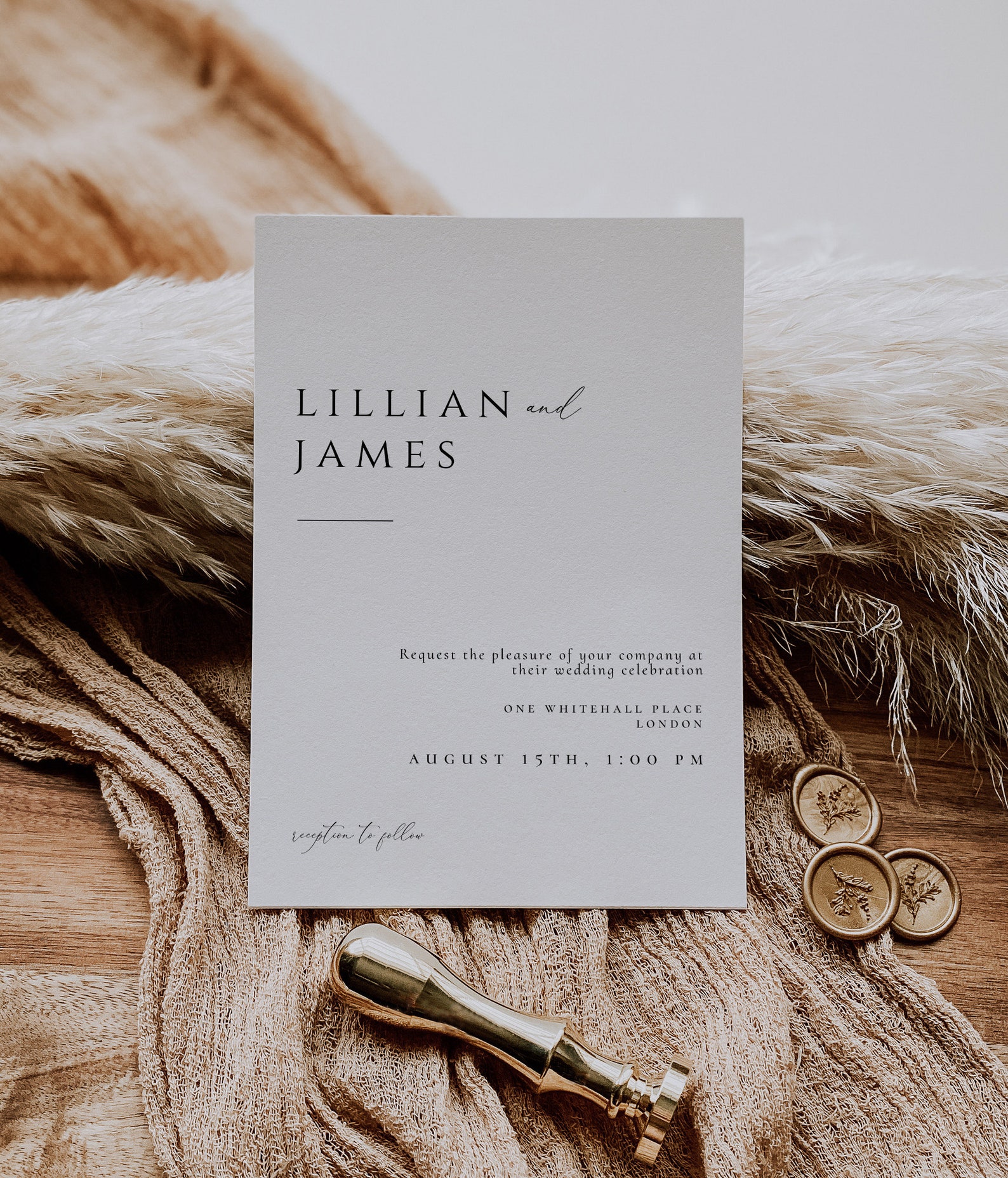 Minimal Modern Wedding Invitation Simple Elegant Wedding - Etsy