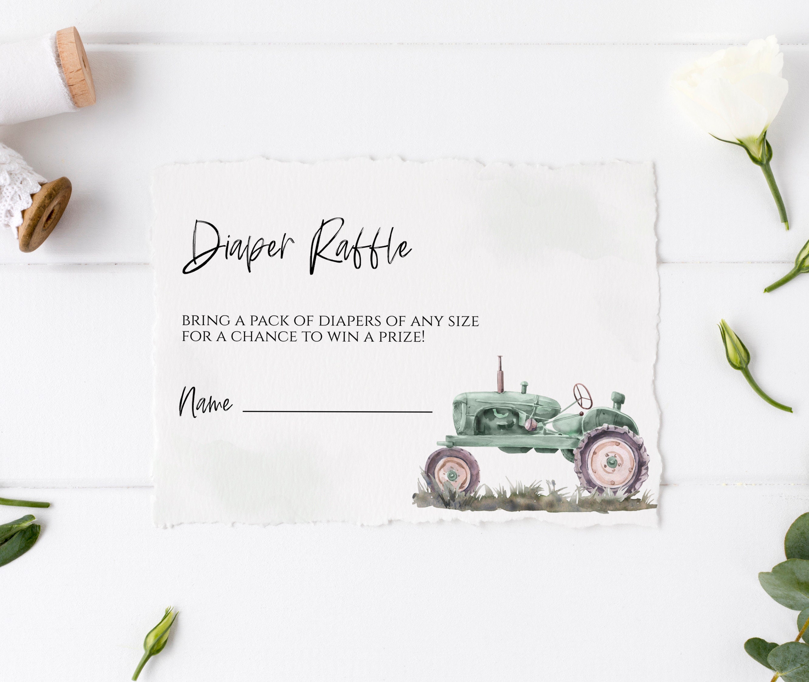 Tractor Baby Shower Diaper Raffle Books for Baby Digital - Etsy