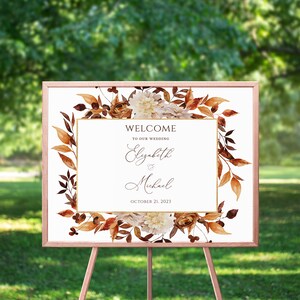 Fall Autumn Wedding Welcome Sign Template (20x16", 24x18", 30x20 ...