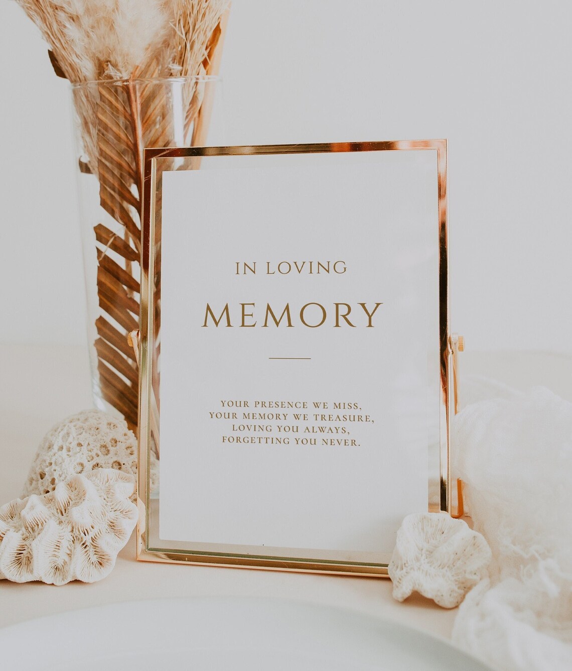 Gold in Loving Memory Sign Template Rust Rose Gold Wedding - Etsy
