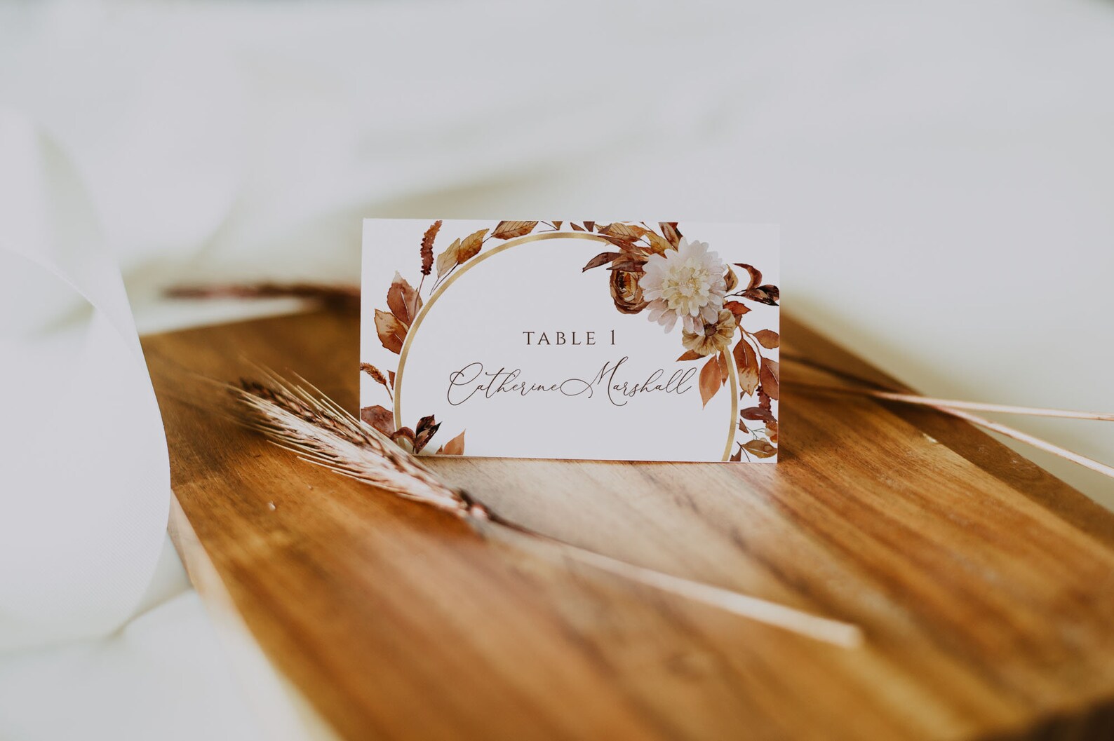 Fall Table Name Cards Rustic Name Signs Autumn Wedding Table - Etsy