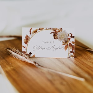 Fall Table Name Cards, Rustic Name Signs, Autumn Wedding Table Signs ...