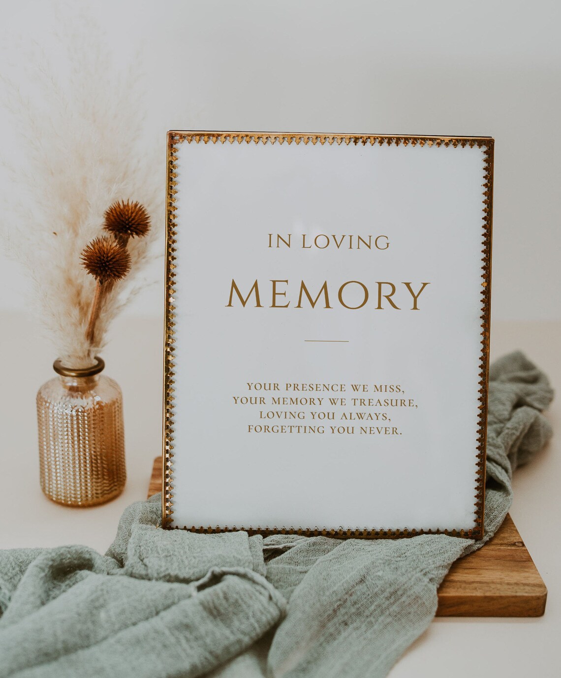 Gold in Loving Memory Sign Template Rust Rose Gold Wedding - Etsy