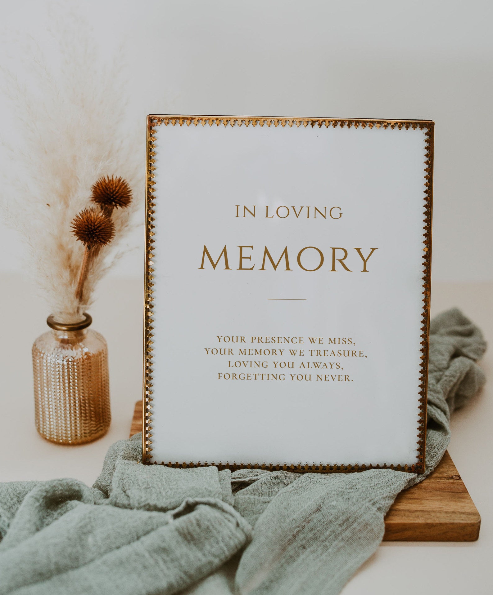 Gold in Loving Memory Sign Template Rust Rose Gold Wedding - Etsy
