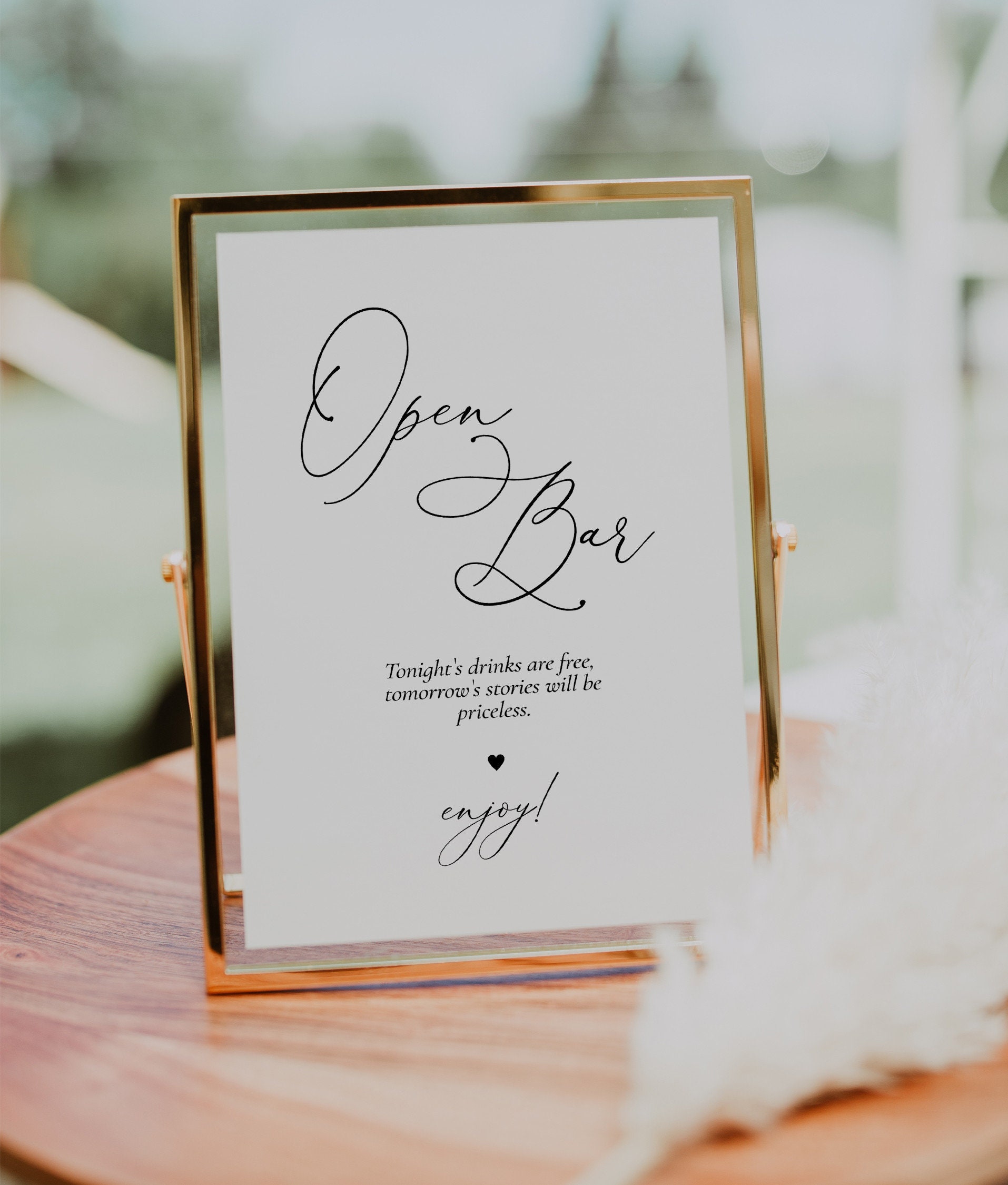 Minimalist Open Bar Wedding Sign Printable Open Bar Sign Bar - Etsy