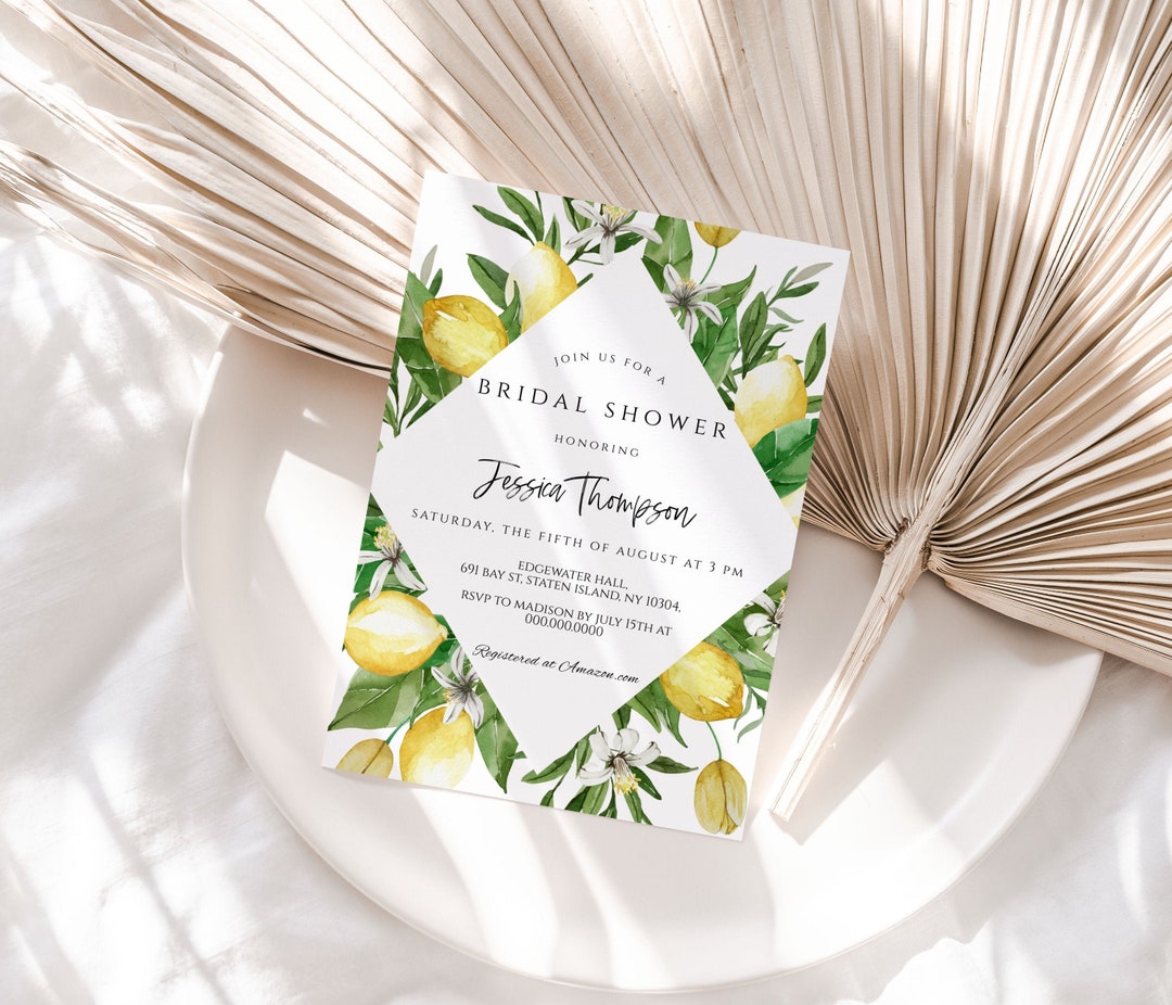 Lemon Bridal Shower Invitation, Couples Shower Invite (editable Text ...
