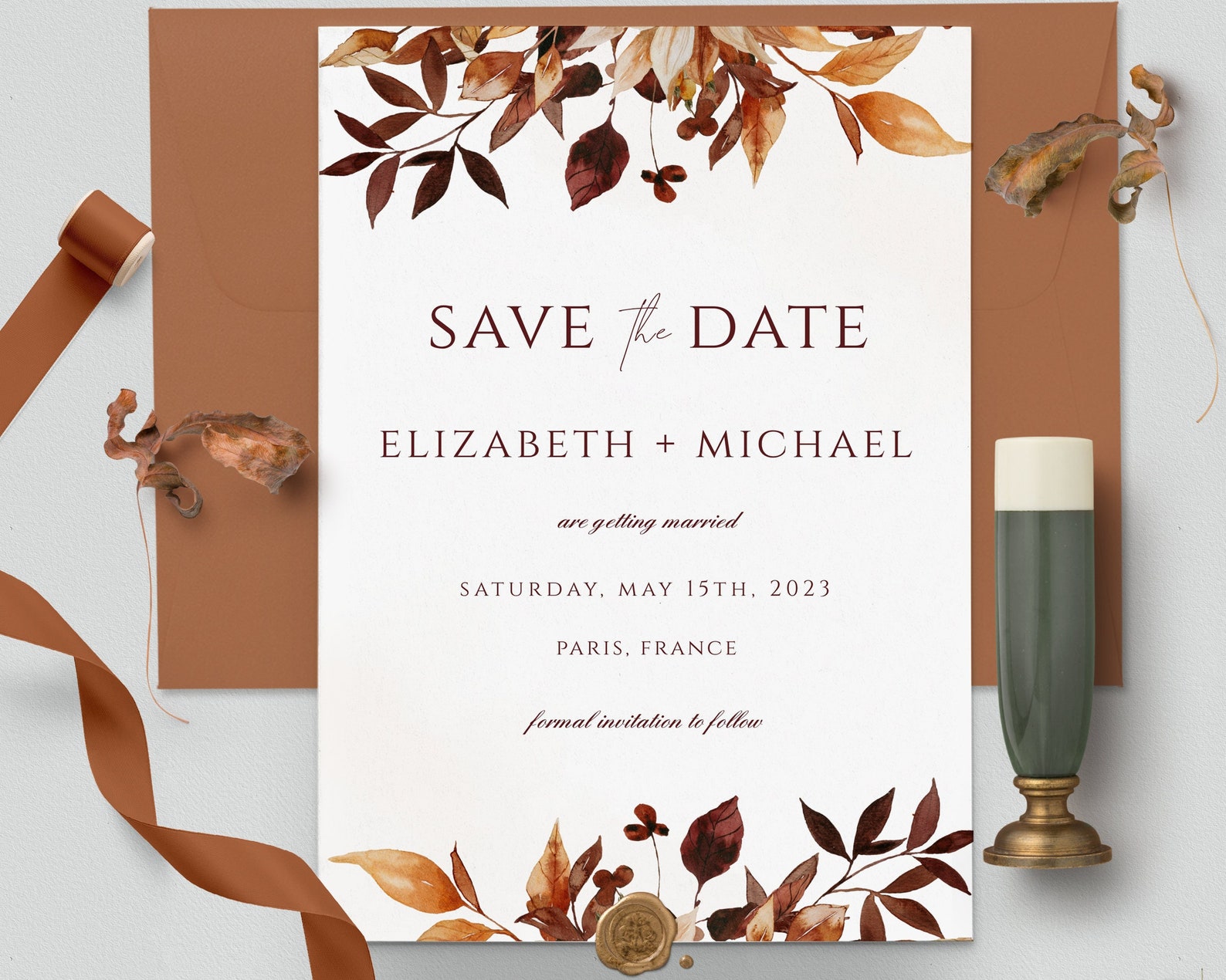 Rustic Fall Save the Date Editable Template Autumn Save Our - Etsy