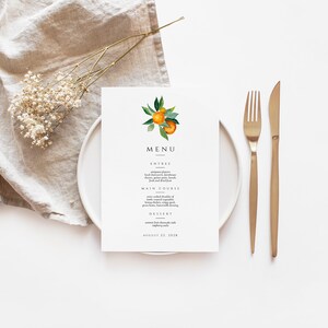 Lemon Wedding Menu Template, Mediterranean Table Decor, Amalfi Tuscan ...