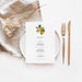 Lemon Wedding Menu Template Mediterranean Table Decor Amalfi - Etsy