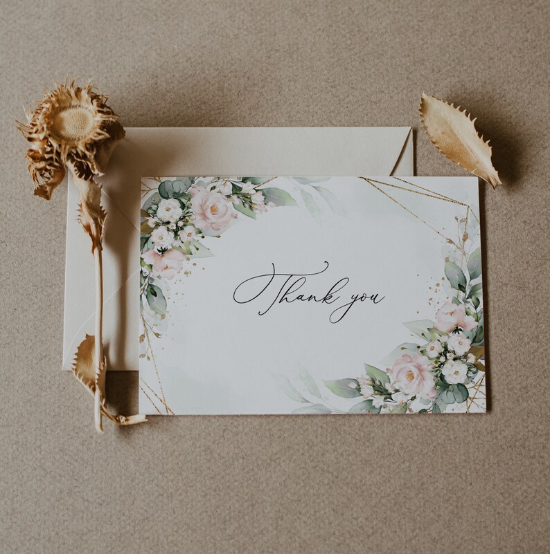 Editable Modern Minimalist Thank You Card Template INSTANT - Etsy