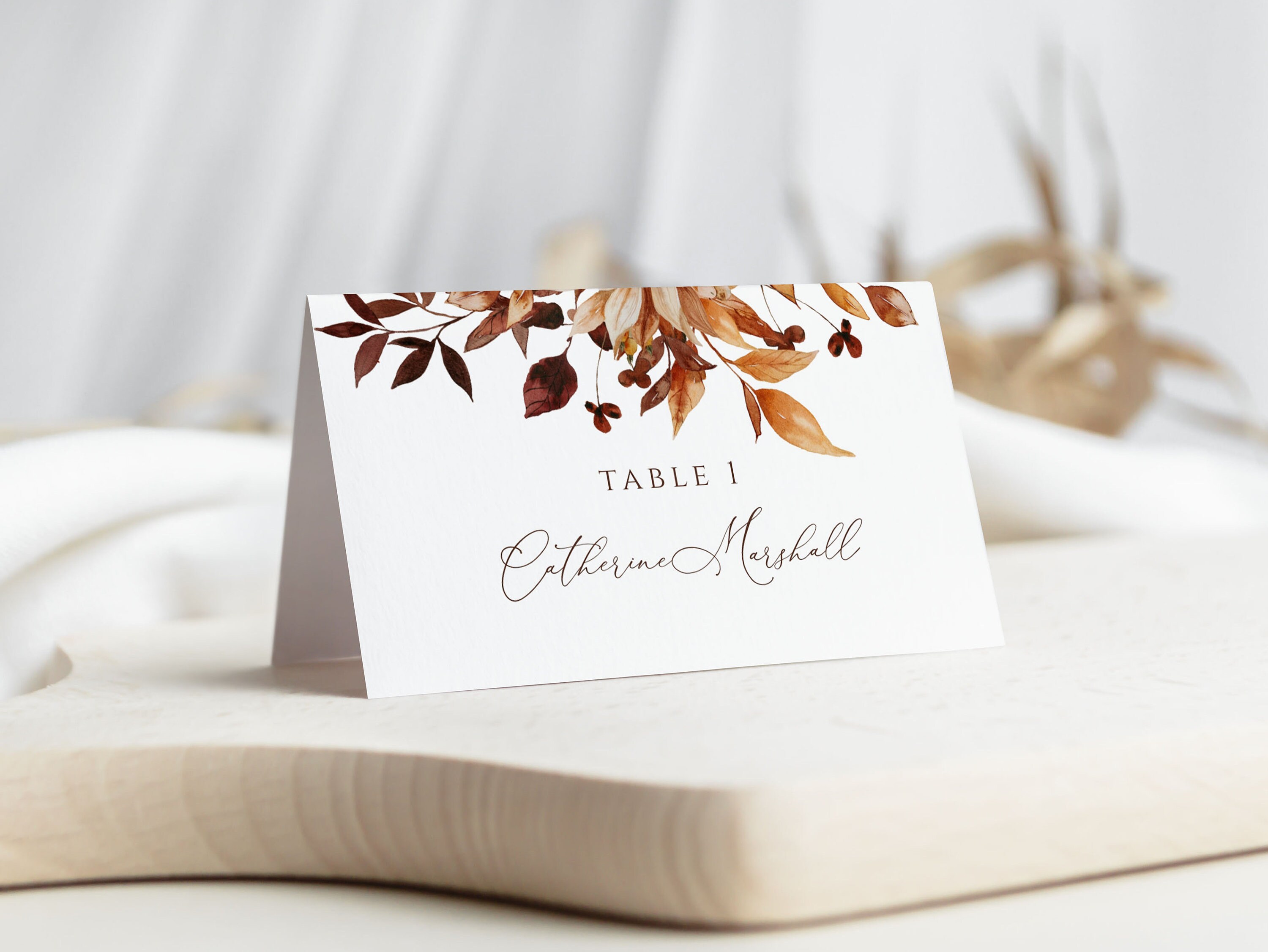 Fall Table Name Cards Rustic Name Signs Autumn Wedding Table - Etsy