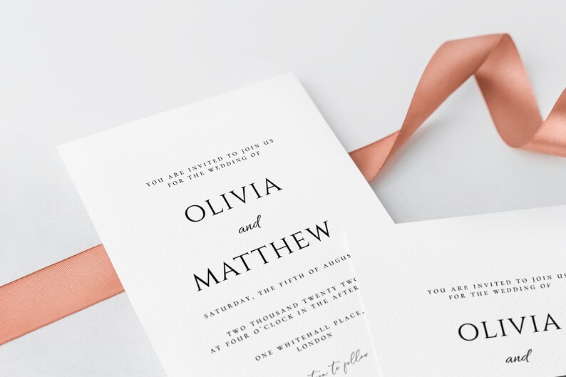 Simple Wedding Invitation Template Download Printable - Etsy