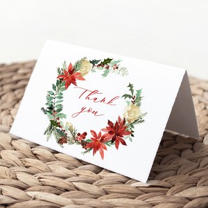 Christmas Thank You Card Template Thank You Card Printable - Etsy