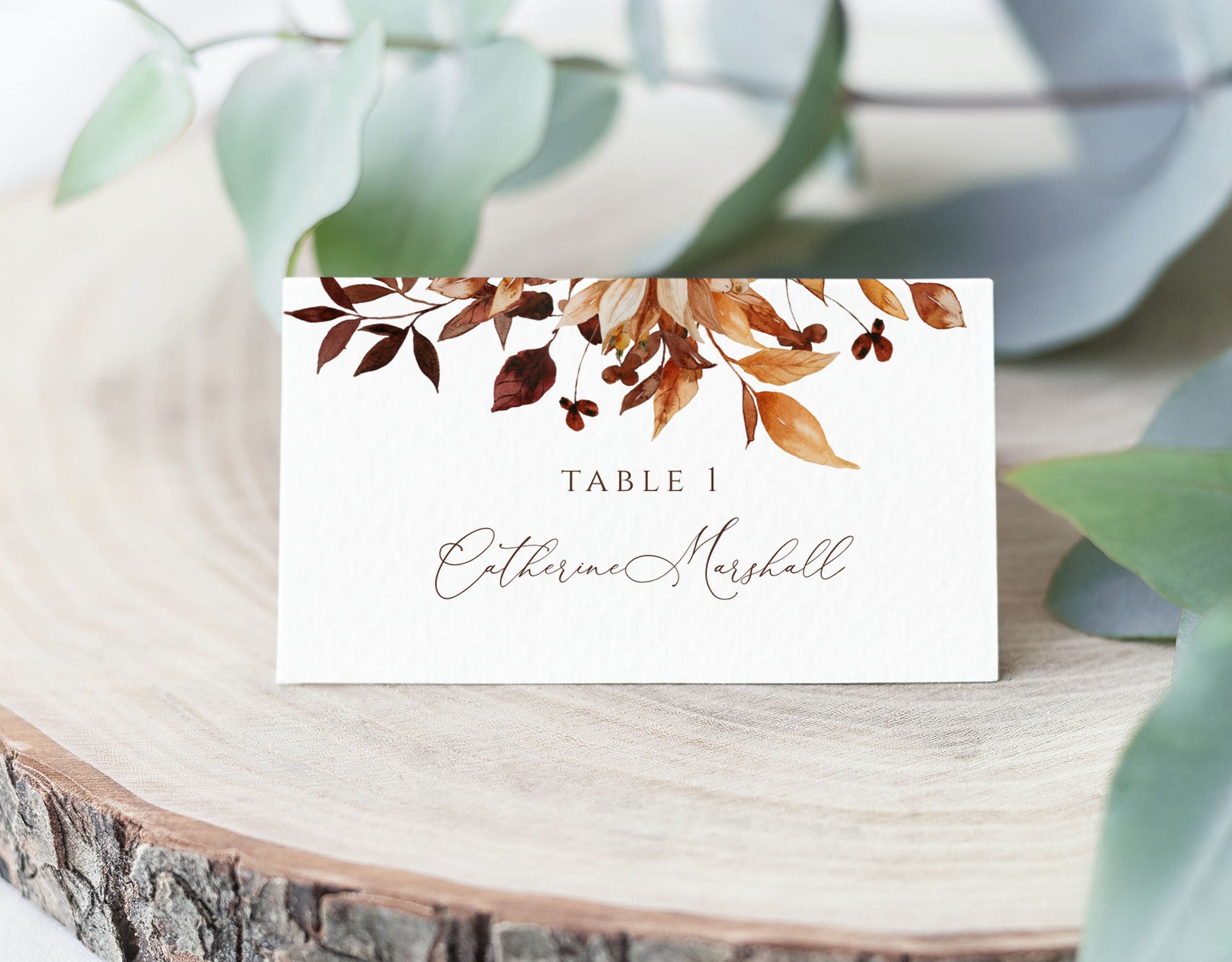 Fall Table Name Cards Rustic Name Signs Autumn Wedding Table - Etsy