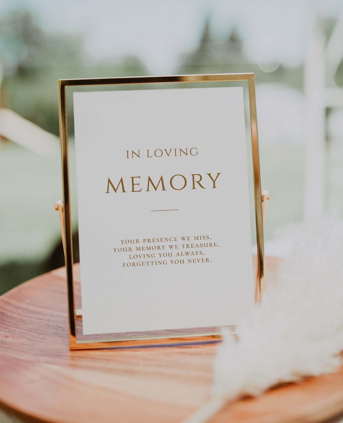 Gold in Loving Memory Sign Template Rust Rose Gold Wedding - Etsy