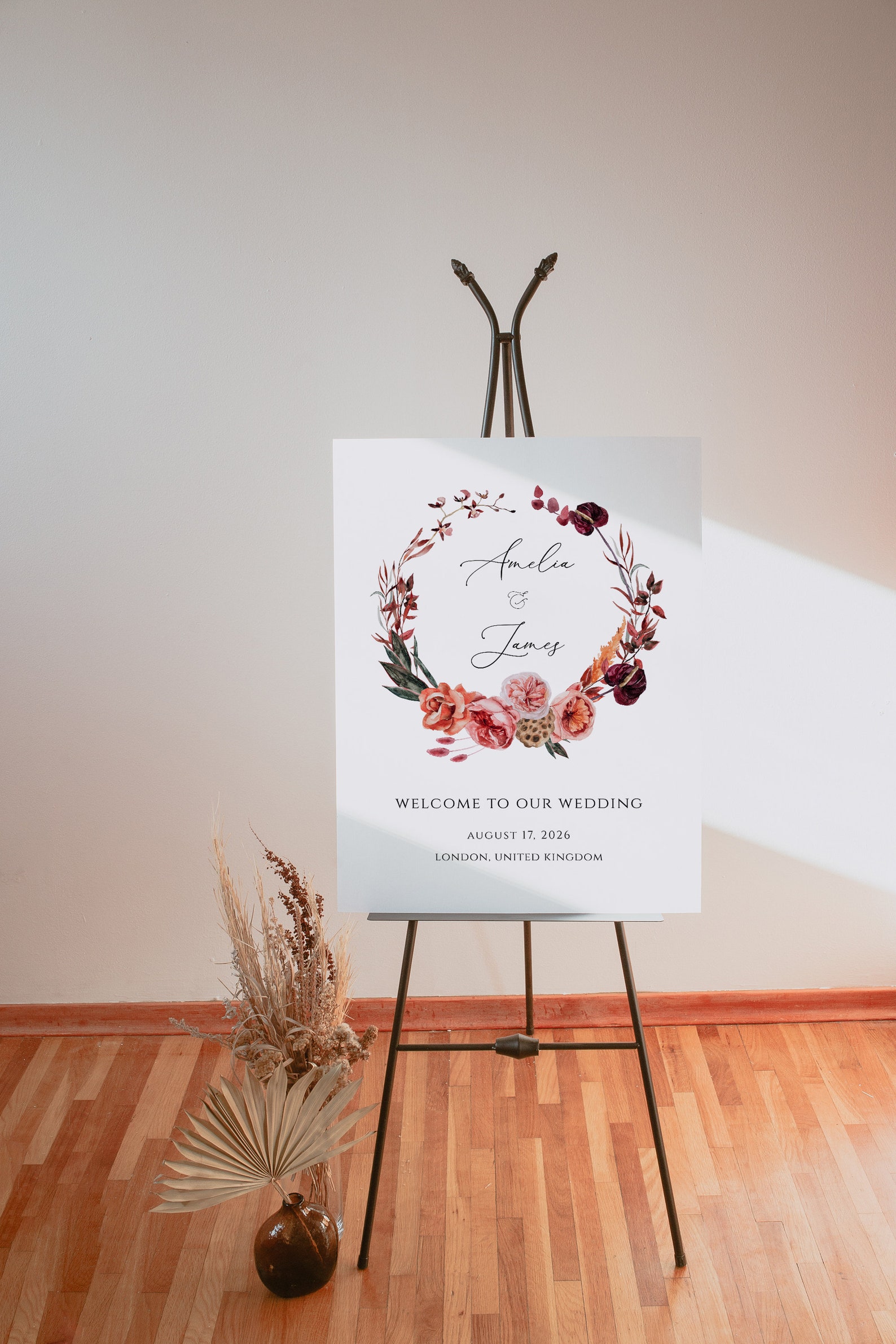 Fall Wedding Welcome Sign Template 3 Sizes Autumn Wedding - Etsy