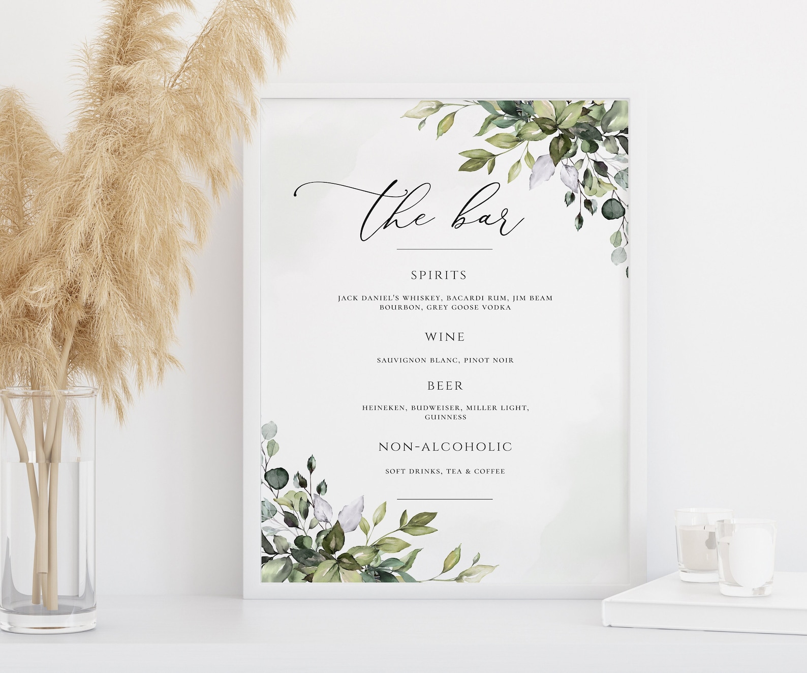 Greenery Wedding Bar Sign the Bar Wedding Sign Garden - Etsy