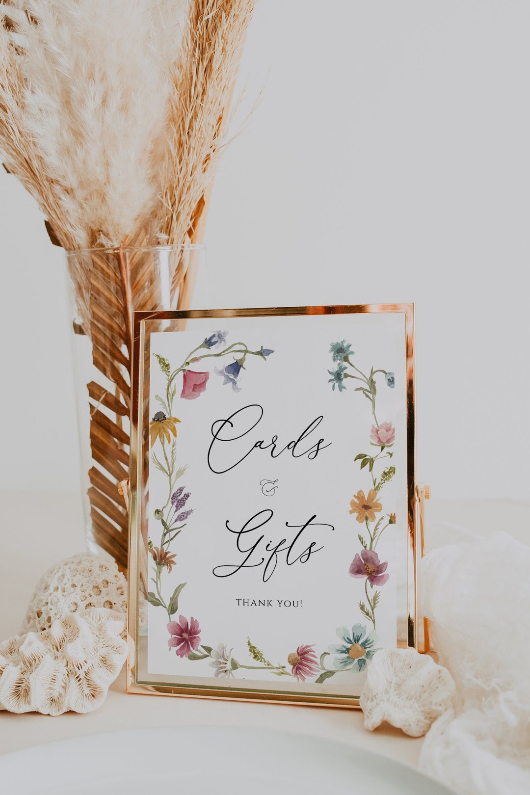 Wildflower Cards and Gifts Sign Template, Summer Spring Table Sign ...