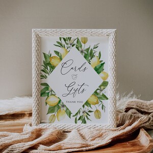 Printable Lemon Cards and Gifts Wedding Sign Template, Editable Citrus ...