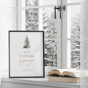 Editable Printable Christmas Tree Custom Sign Template 8x10", Winter ...