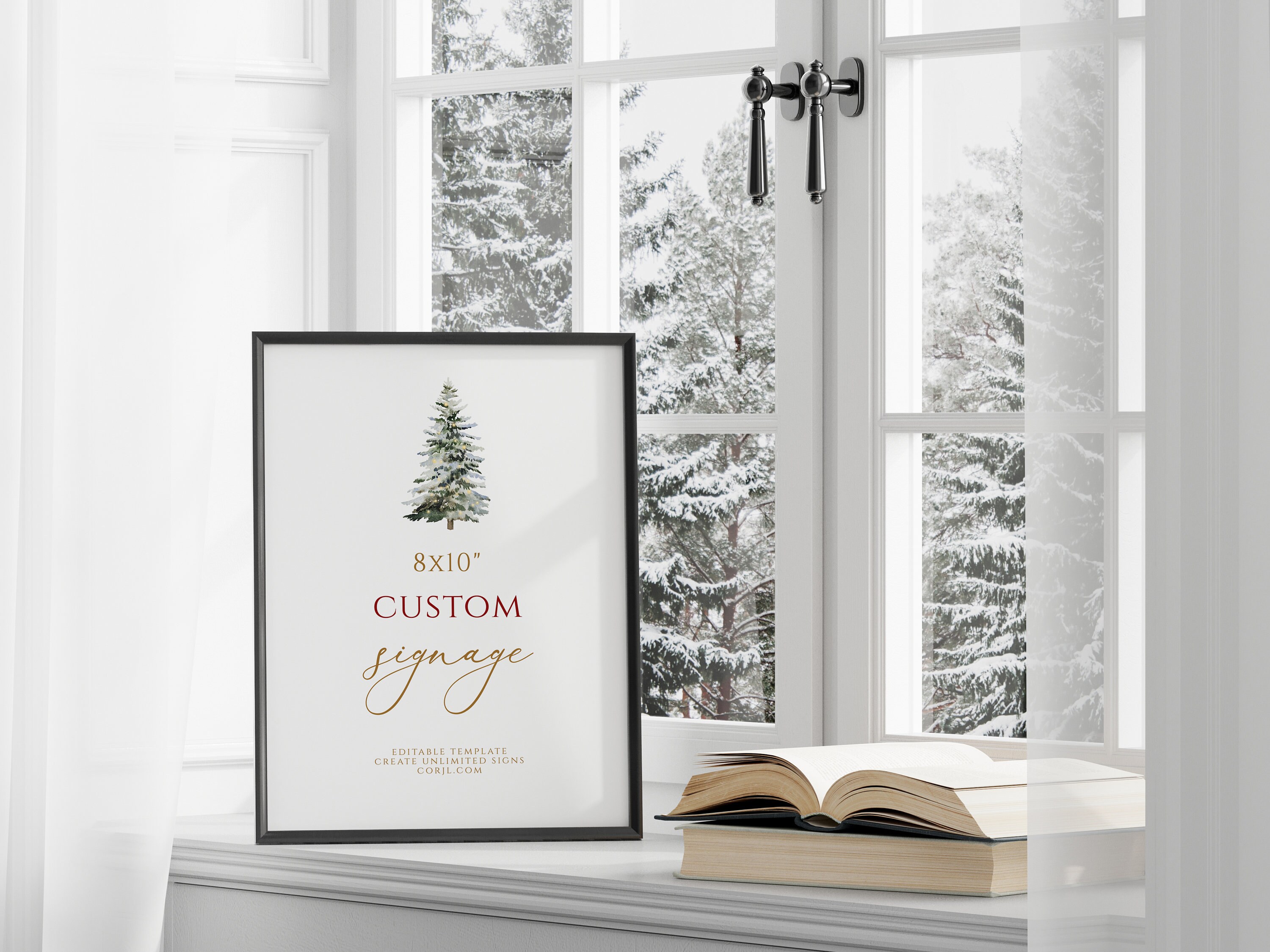 Editable Printable Christmas Tree Custom Sign Template - Etsy