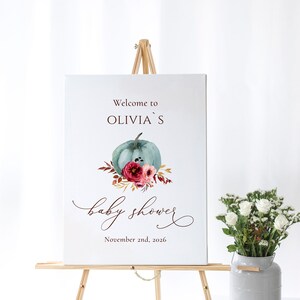 Pumpkin Baby Shower Welcome Sign Template (16x20", 18x24", 24x36 ...
