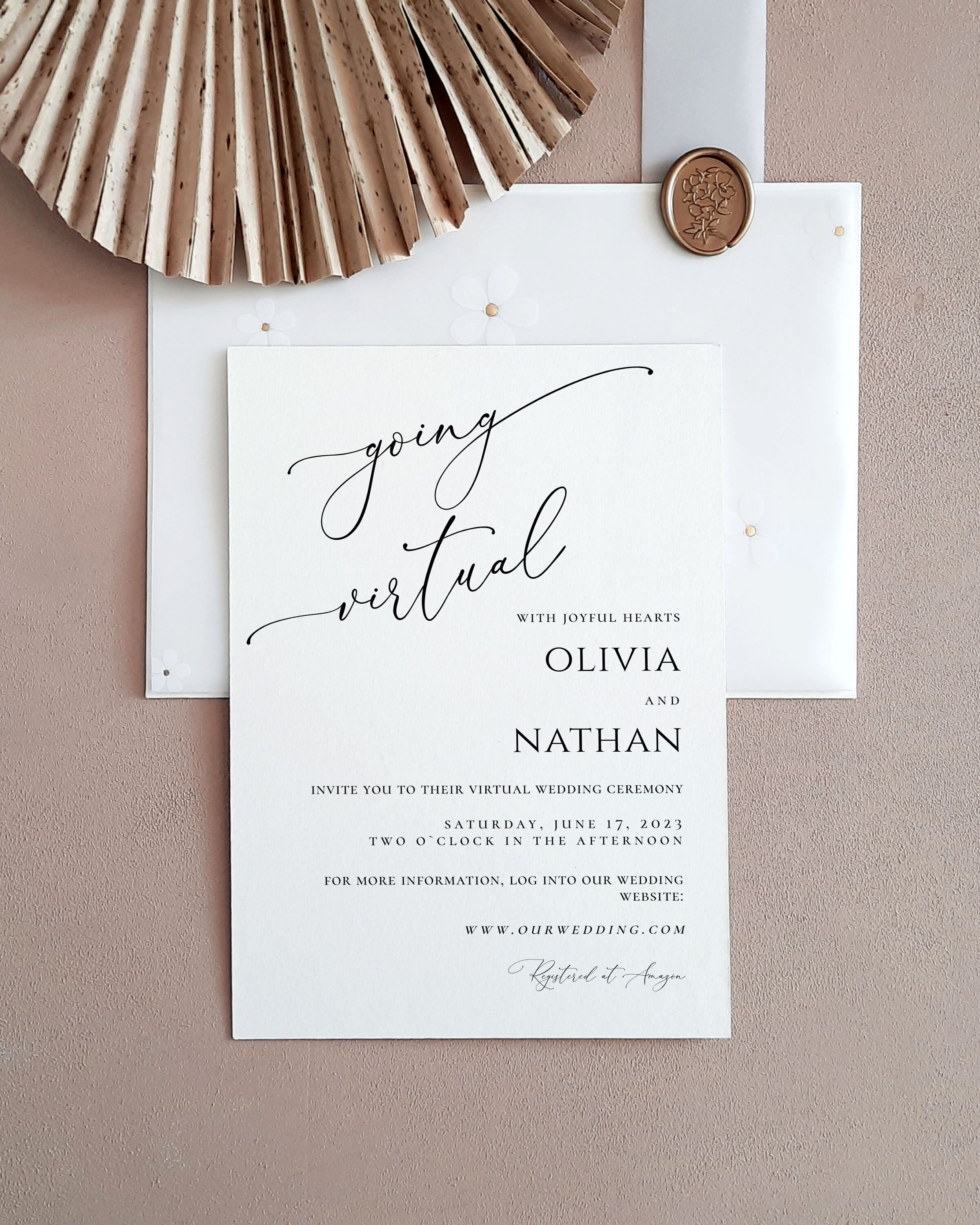 Virtual Wedding Invitation Modern Minimalist Wedding - Etsy