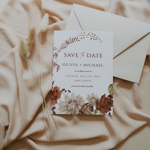 Rustic Fall Save the Date Editable Template, Autumn Save Our Date ...