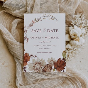 Rustic Fall Save the Date Editable Template, Autumn Save Our Date ...
