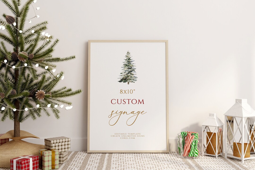 Editable Printable Christmas Tree Custom Sign Template - Etsy