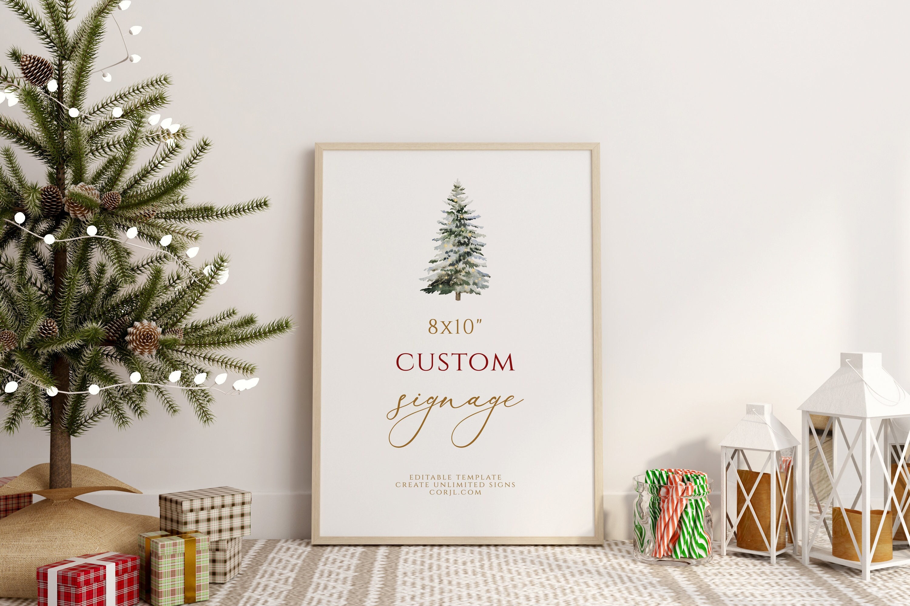 Editable Printable Christmas Tree Custom Sign Template - Etsy