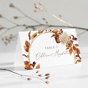 Fall Table Name Cards, Rustic Name Signs, Autumn Wedding Table Signs ...