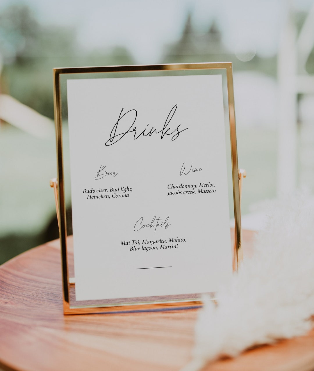 Printable Minimal Modern Wedding Bar Sign Template, Wedding Bar Drinks ...