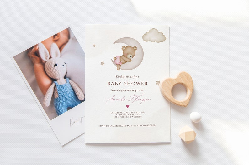 Editable Teddy Bear Baby Shower Invitation Template (printable) - Etsy