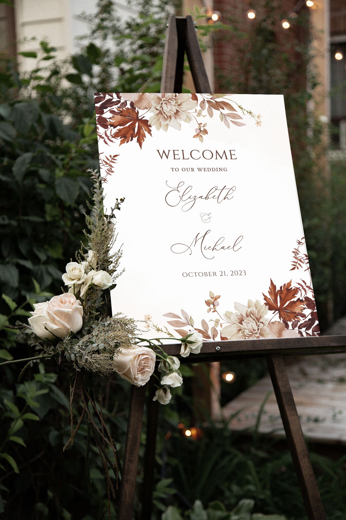 Fall Wedding Welcome Sign Template 18x24 & - Etsy