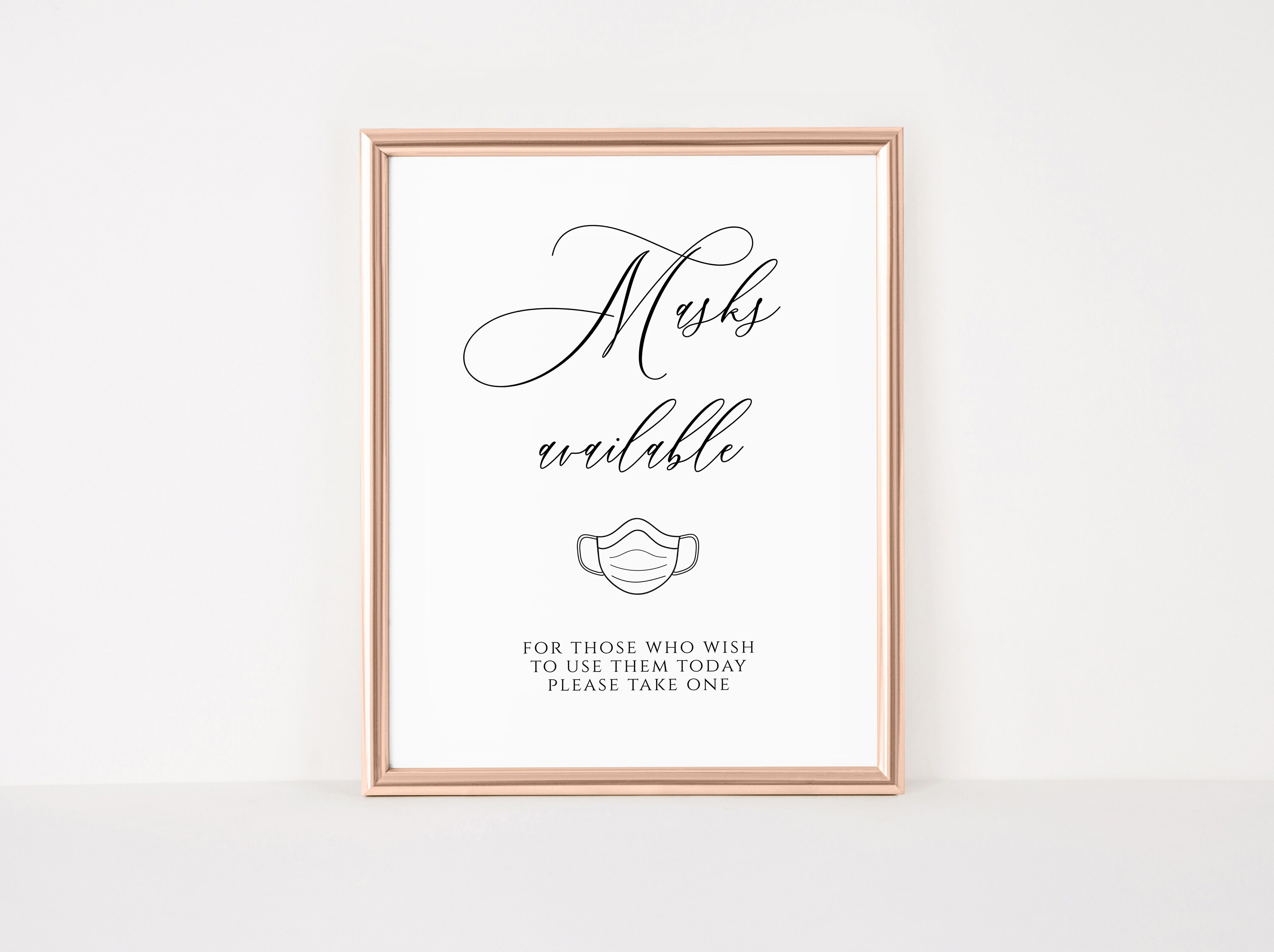 Masks Available Sign, Mask Wedding Sign, Social Distance, Printable ...