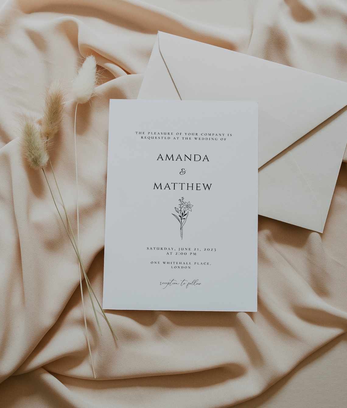 Simple Wedding Invite Modern Minimalist Wedding Invitation | Etsy