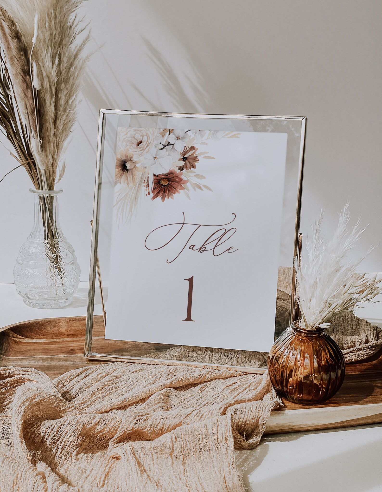 Printable Boho Table Numbers Template Modern Wedding Table - Etsy