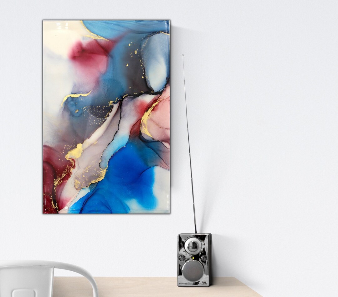 Original Abstract Resin Art, Abstract Art Wall Art, Alcohol Ink Home ...