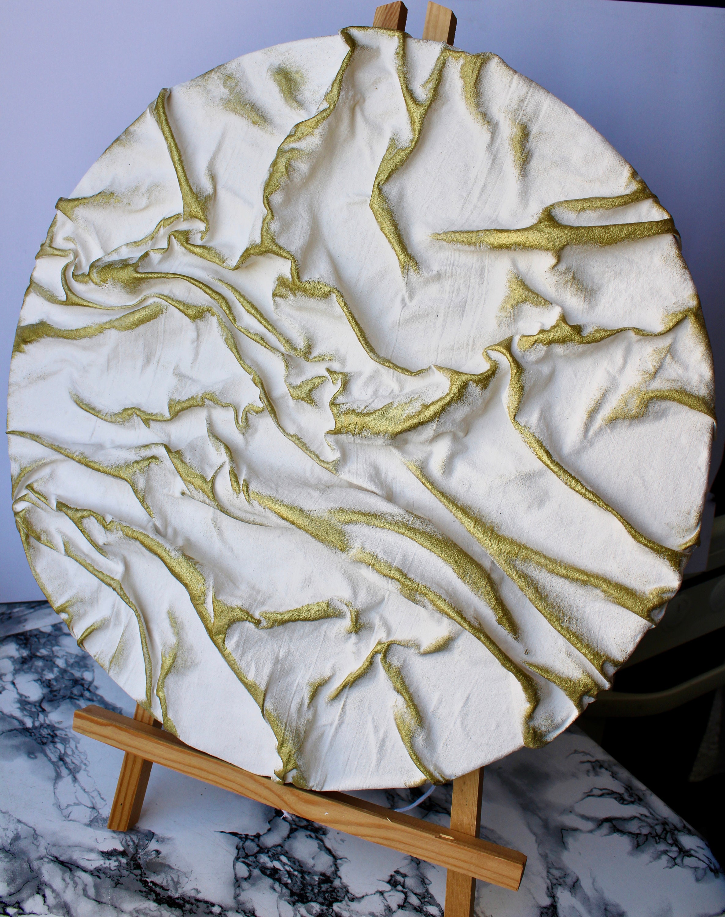 Original Minimalist Textile Plaster Wall Art, Clay Draped Imitation, 3D ...