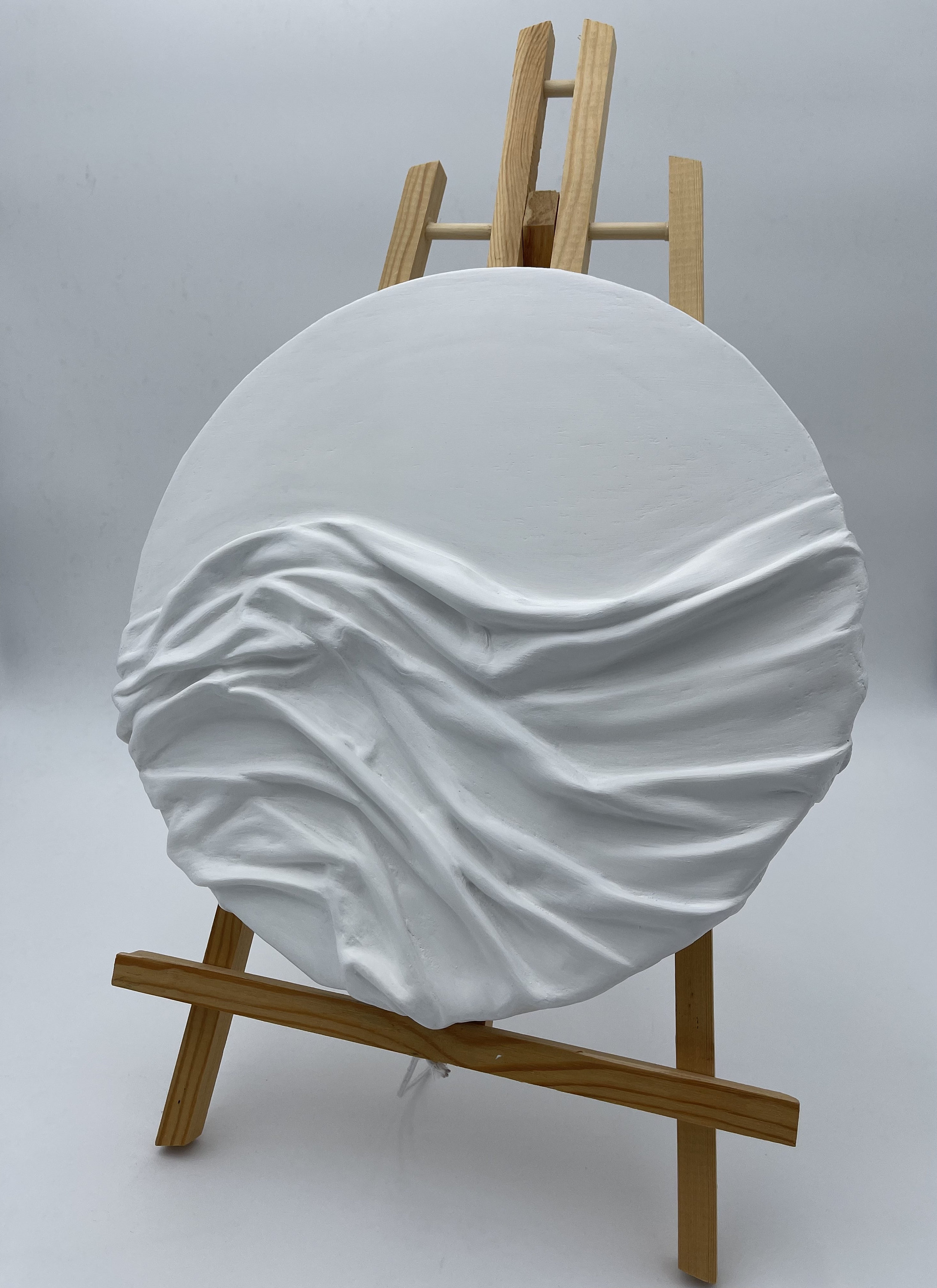 Original Minimalist Textile Plaster Wall Art, Clay Draped Imitation, 3D ...